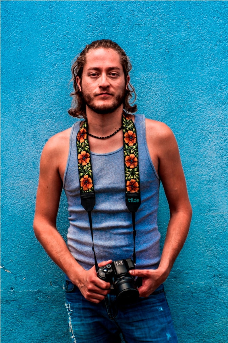 DSLR Leather Camera Strap With Traditional Guatemalan Embroidery ...