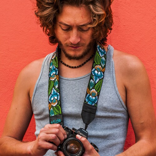 Leather Camera Strap With Traditional Guatemalan Embroidery - Etsy