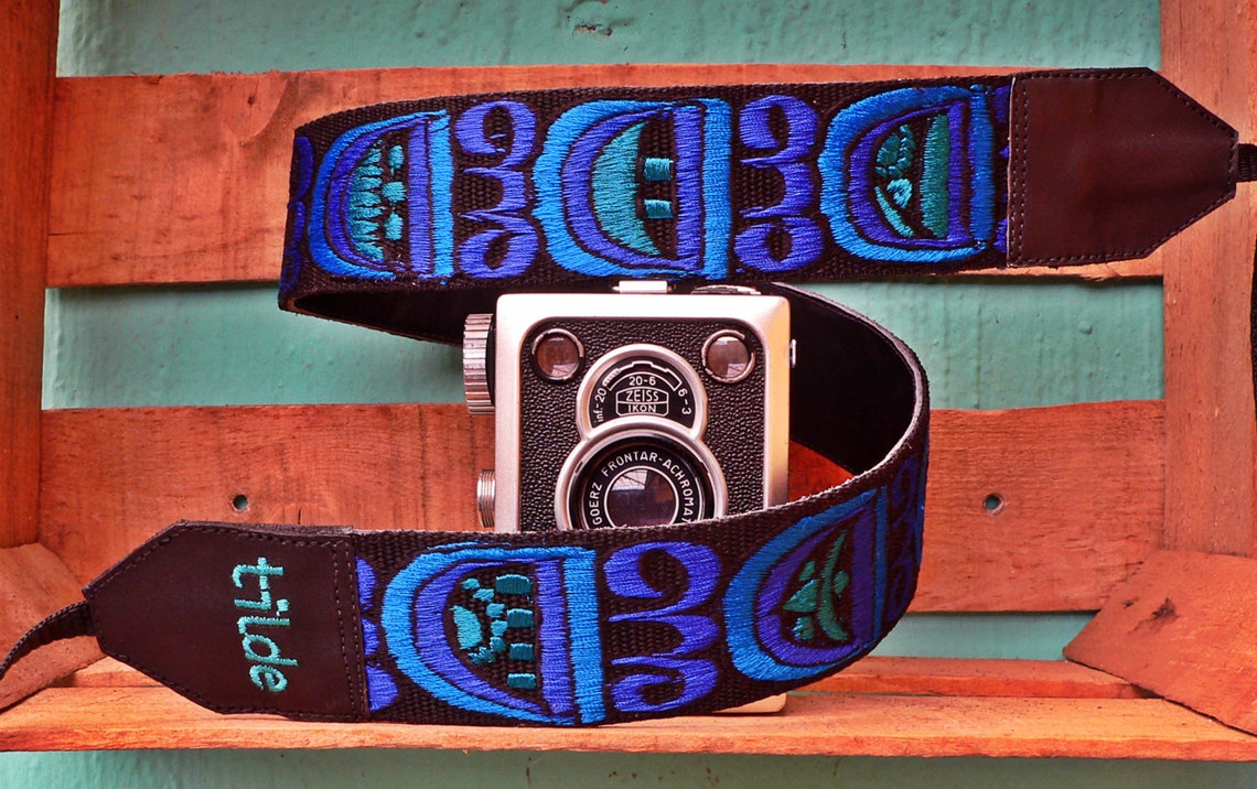 Leather Camera Strap With Traditional Guatemalan Embroidery - Etsy
