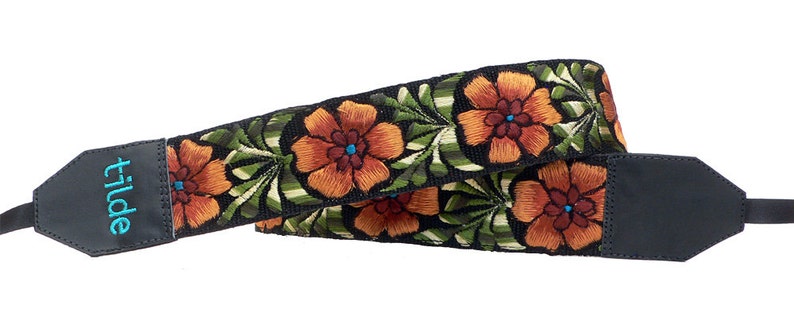 DSLR Leather Camera Strap With Traditional Guatemalan Embroidery ...