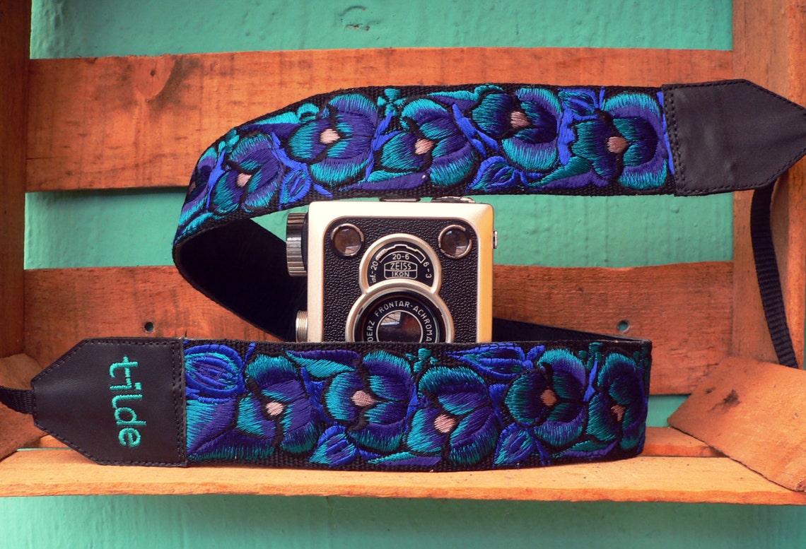 Leather Camera Strap With Traditional Guatemalan Embroidery, Gift ...