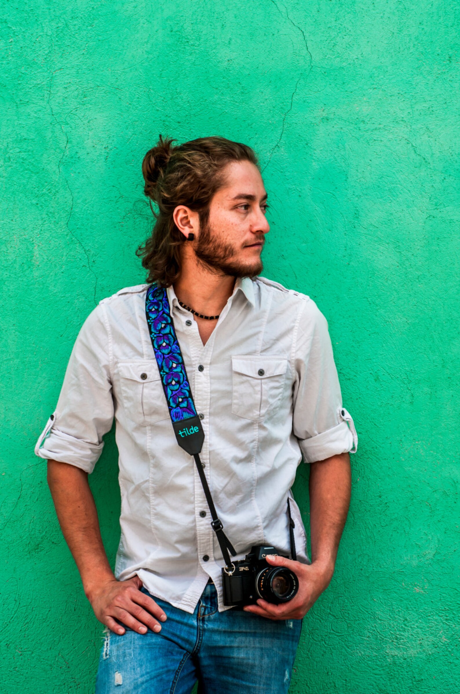 Leather Camera Strap With Traditional Guatemalan Embroidery - Etsy UK