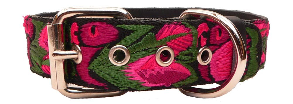 Leather Dog Collar Girl Dog Collar Birds Dog Collar Big Dog | Etsy