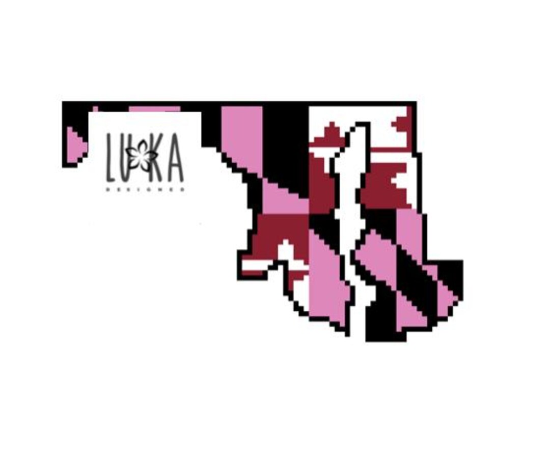PINK Maryland Map Cross Stitch Download Pattern - Etsy