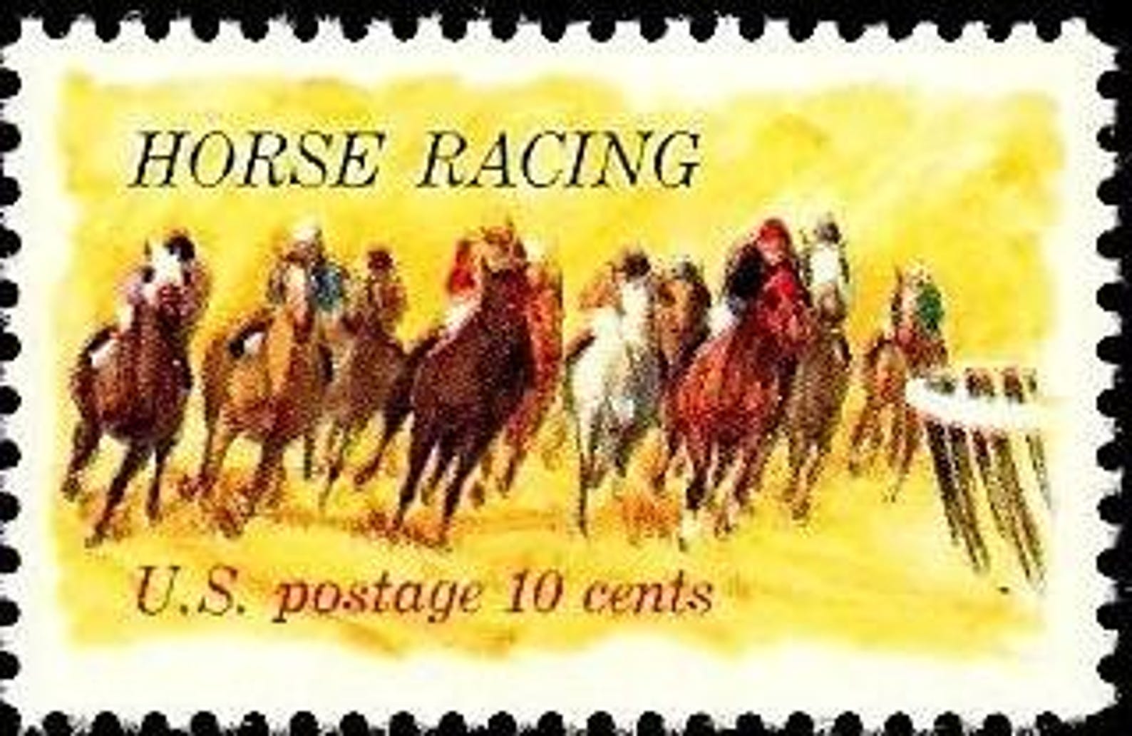 10 Horse Racing Postage Stamps - Pack of (10) Vintage (issued in 1974 ...