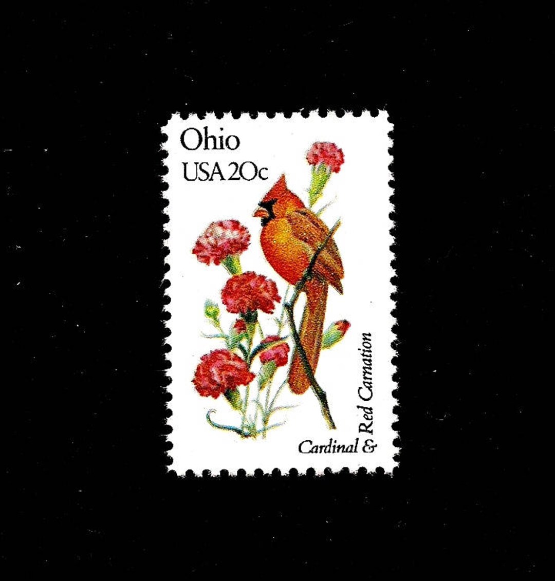 10 Ohio Postage Stamps - State Bird and Flower - Pack of (10) Vintage ...