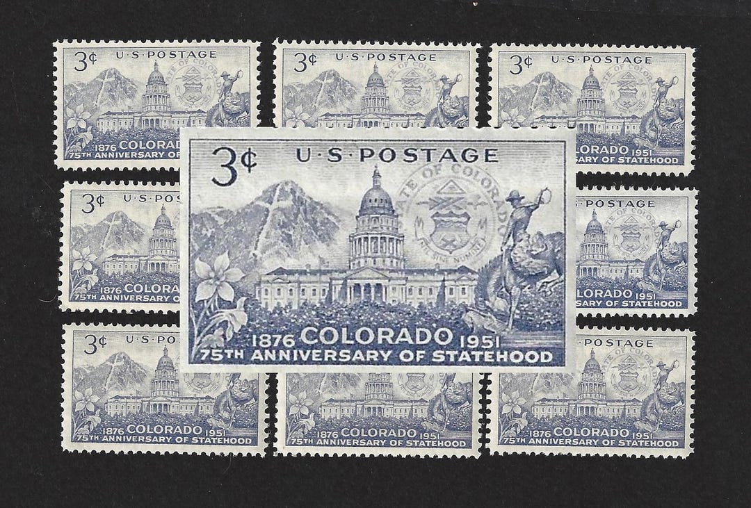 10 Colorado Postage Stamps - Pack of (10) Vintage (issued in 1951 ...
