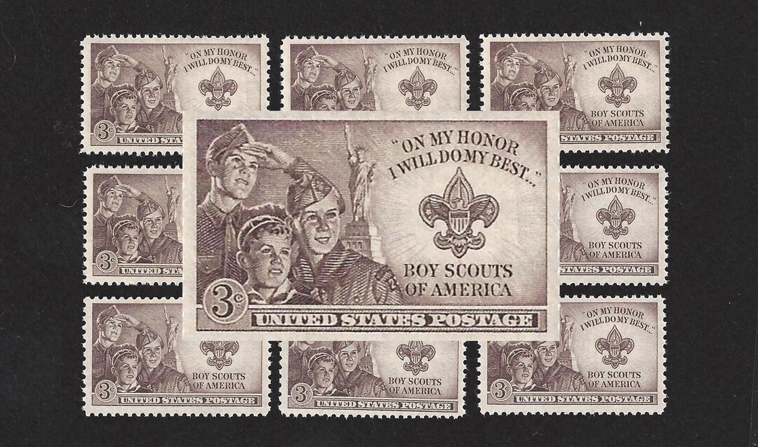 10 Boy Scout Postage Stamps - Pack of (10) Vintage (issued in 1950 ...