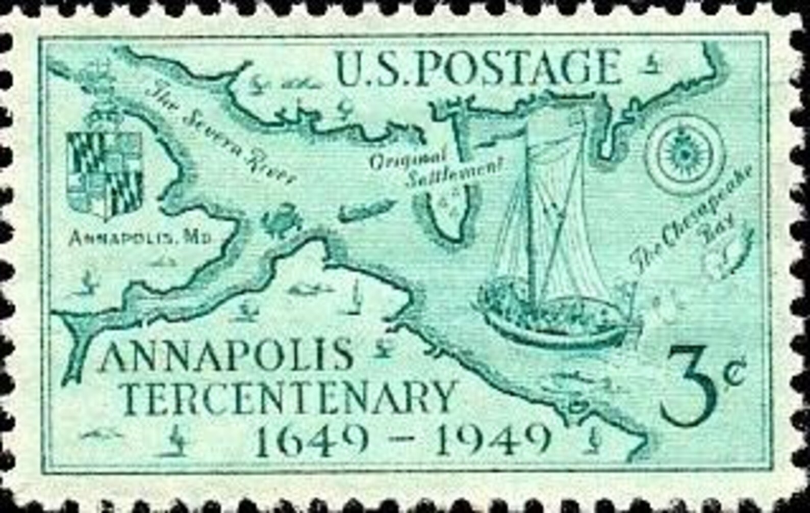 10 Annapolis Postage Stamps - Pack of (10) Vintage (issued in 1949 ...