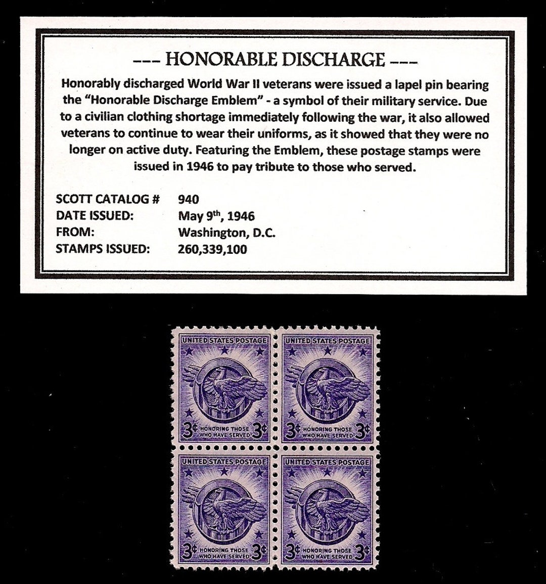 Honorable Discharge - WWII - Vintage (issued in 1946) Unused Original ...