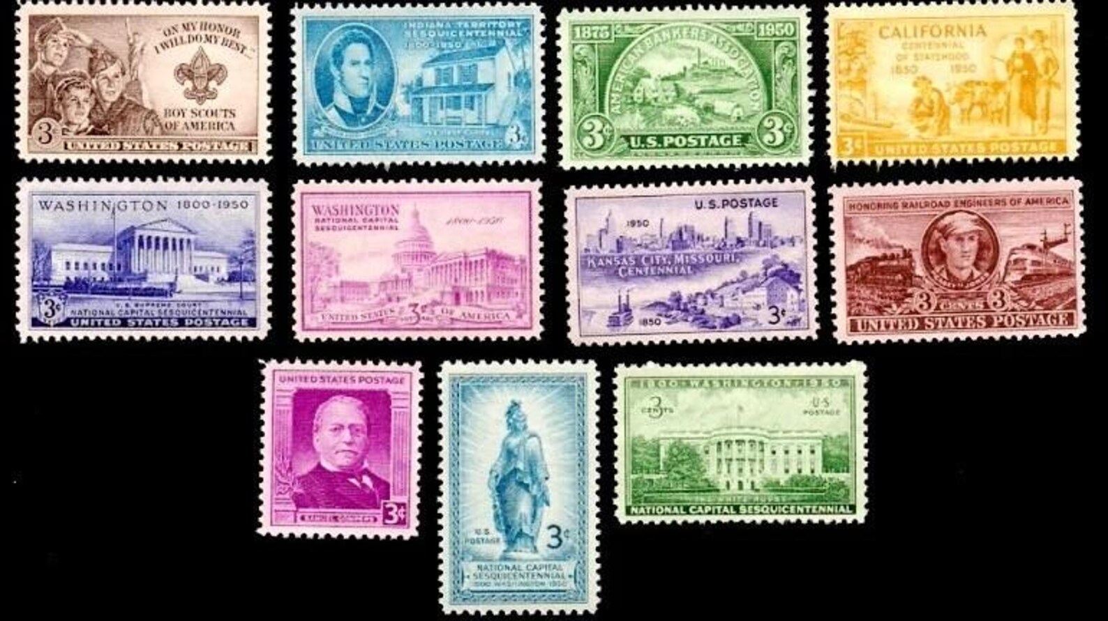 1950 Complete Original Commemorative Year Set of Vintage Unused ...