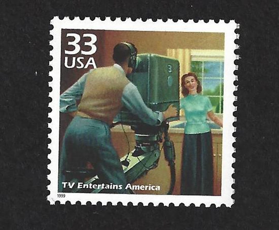 5 - Television Postage Stamps - Pack of (5) Vintage (issued in 1999 ...