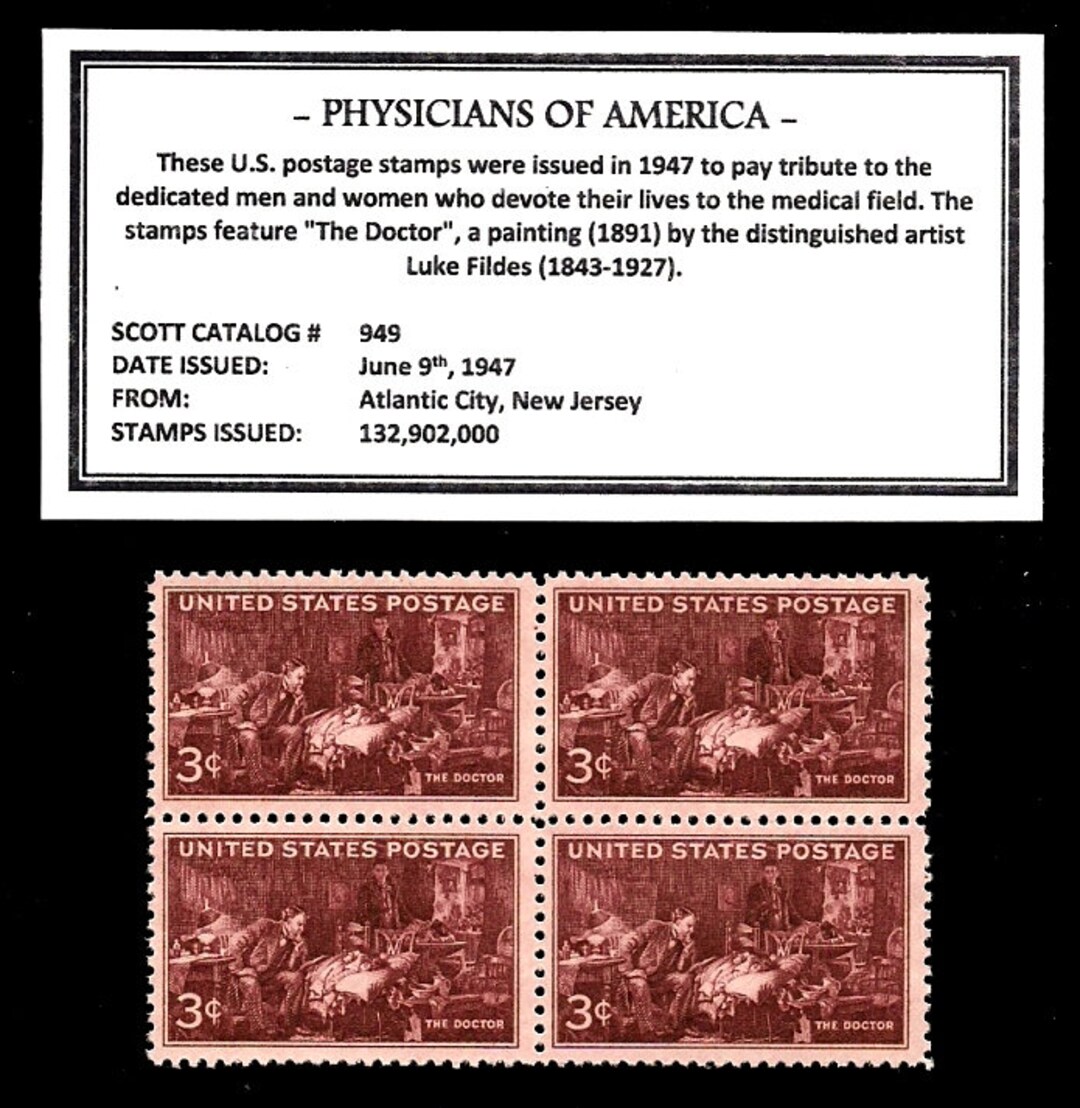 Tribute to Doctors Postage Stamp - Vintage (issued in 1947) Unused ...