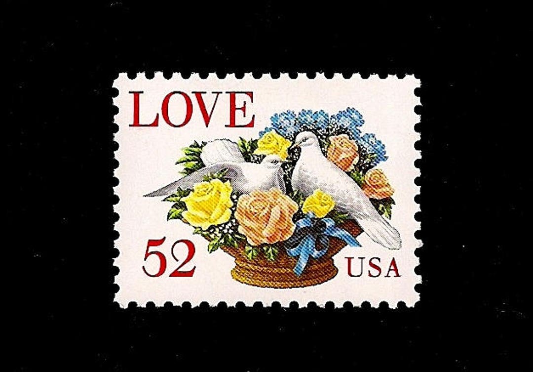 10 Love Birds (doves and Roses) Postage Stamps - Pack of (10) Vintage ...
