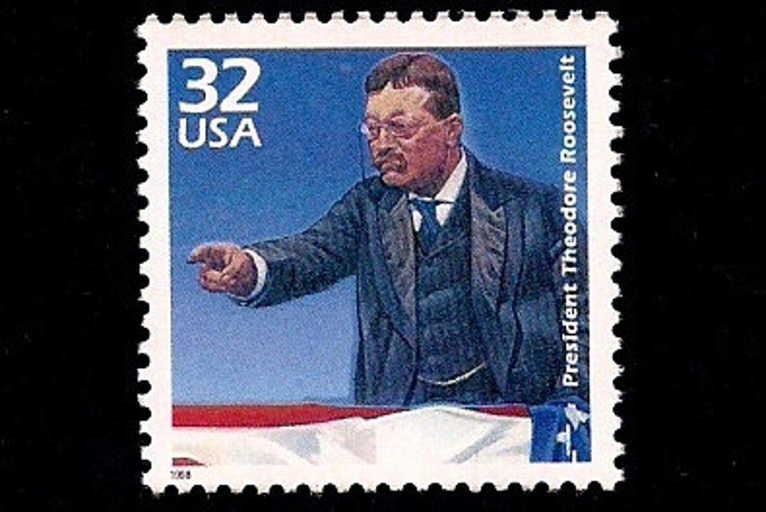 5 Theodore Roosevelt Postage Stamps - Pack of (5) Vintage (issued in ...