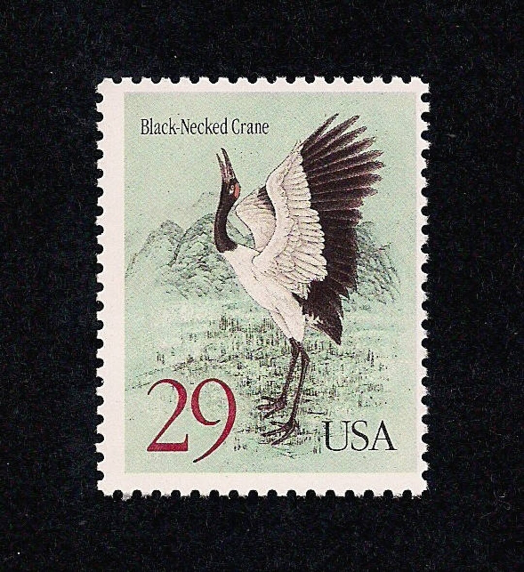 5 Black-necked Crane Postage Stamps - Pack of (5) Vintage (issued in ...
