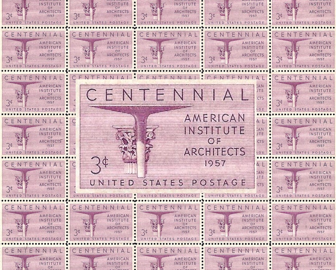 50 American Institute of Architects Postage Stamps - Full Sheet of (50 ...
