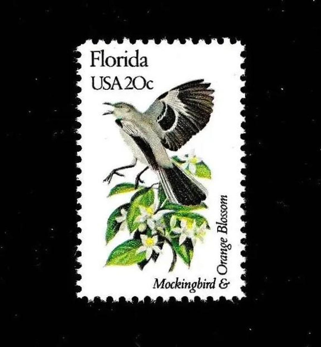 10 Florida Postage Stamps - State Bird and Flower - Pack of (10 ...