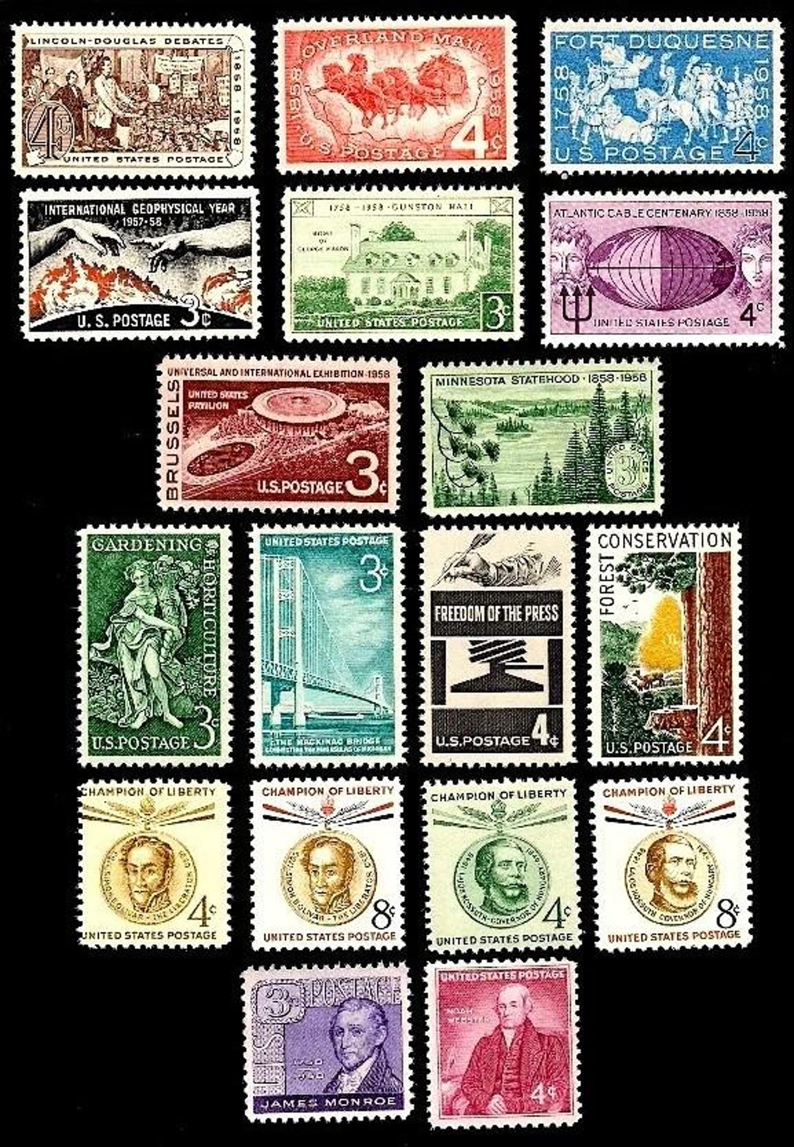1958 Complete Original Commemorative Year Set of Vintage Unused ...