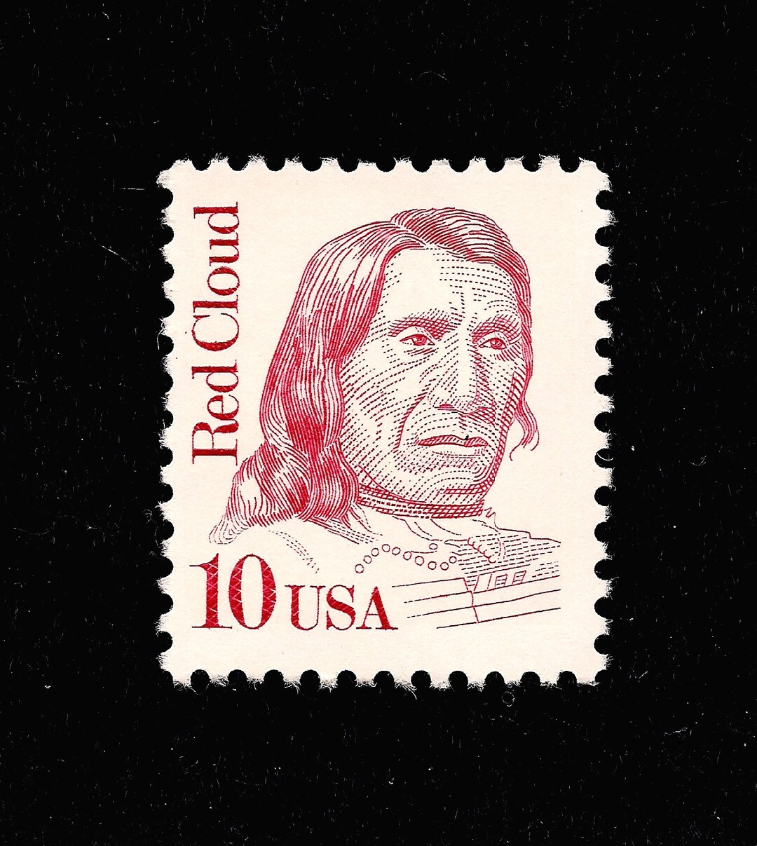 10 Red Cloud Postage Stamps - Pack of (10) Lakota Sioux Warrior Vintage ...