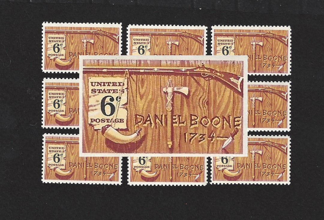 10 Daniel Boone Postage Stamps - Pack of (10) Vintage (issued in 1968 ...