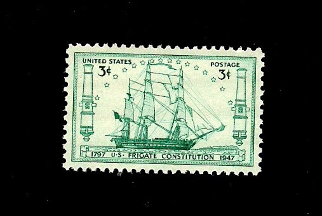 10 U.S. Frigate Constitution Postage Stamps - Pack of (10) Vintage ...