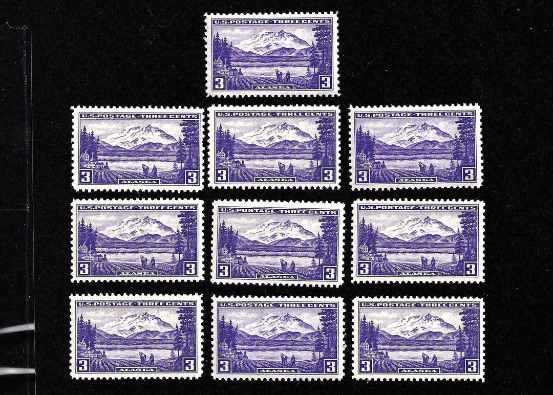 10 Alaska Postage Stamps - Pack of (10) Vintage (issued in 1937) Unused ...