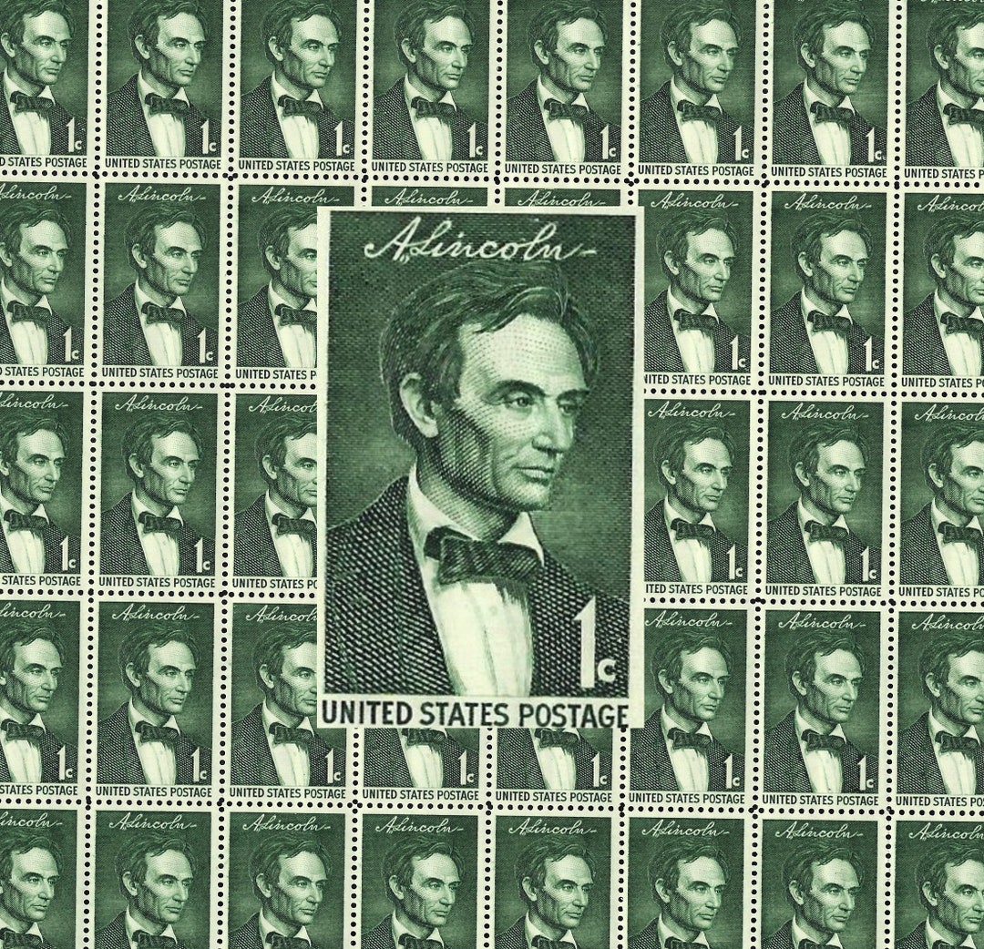 50 Young Lincoln Postage Stamps - Vintage (issued in 1959) Unused ...