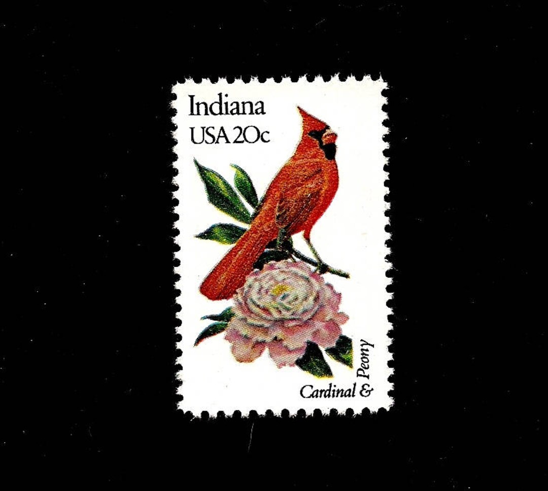 10 Indiana State Bird and Flower Postage Stamps - Pack of (10) Vintage ...