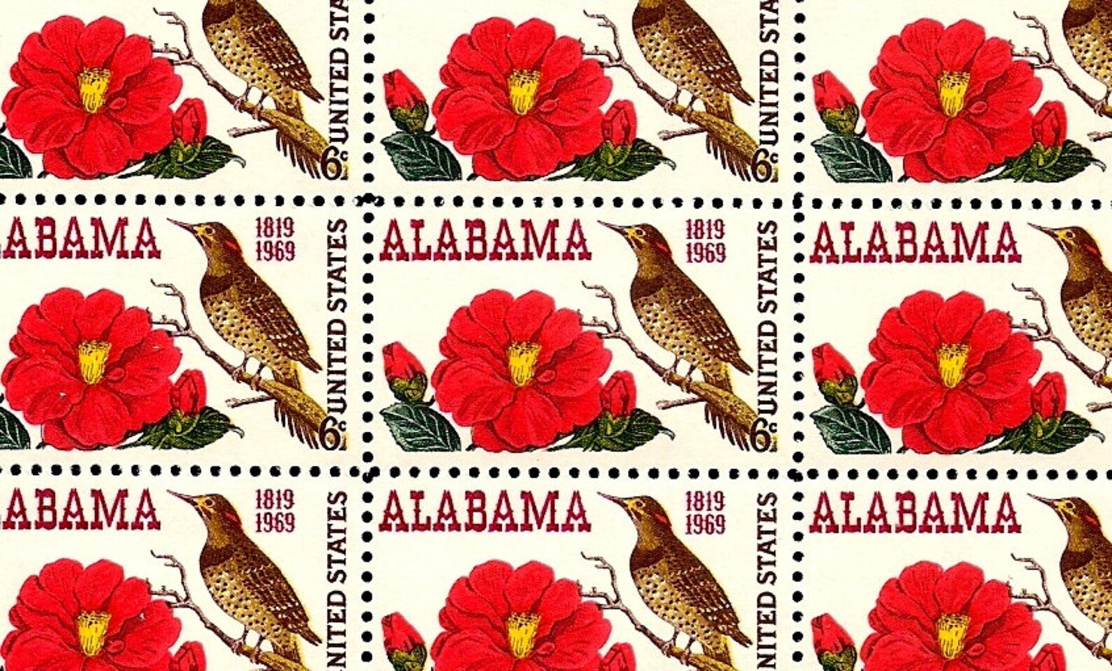 50 ALABAMA Full Original Sheet of 50 Vintage Issued in | Etsy