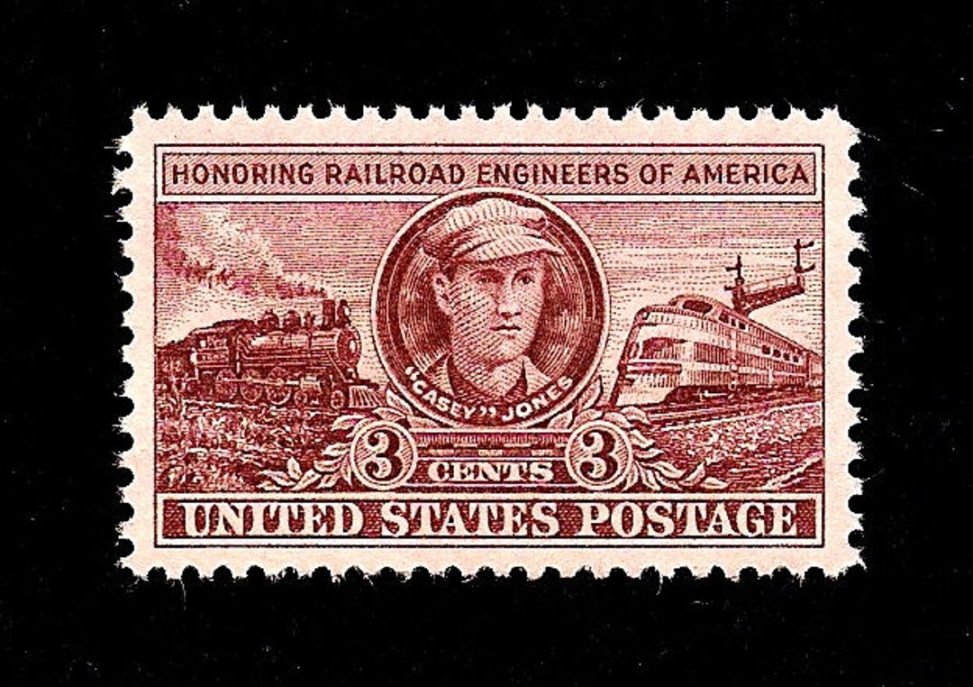 10 Casey Jones Postage Stamps - Pack of (10) - Railroad Engineers of ...