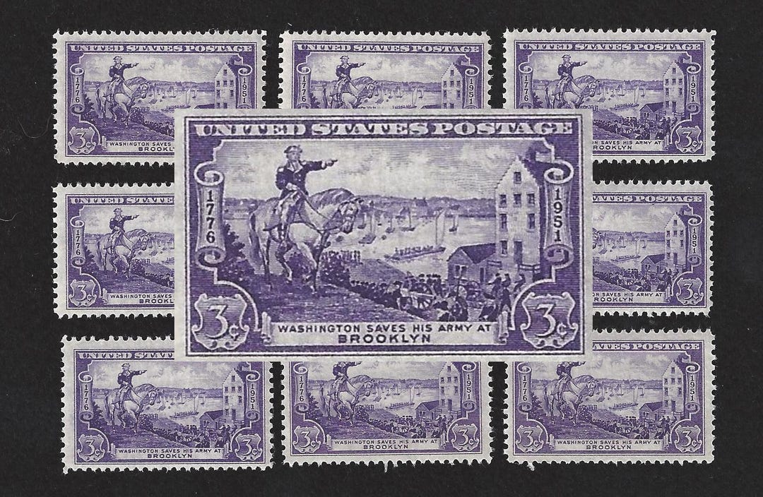 10 Battle of Brooklyn Postage Stamps - Pack of (10) Vintage (issued in ...