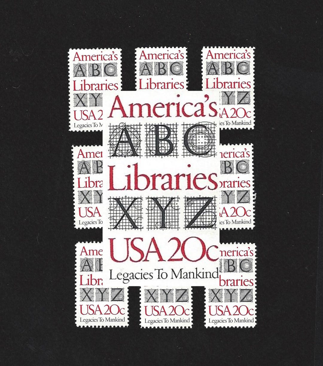 10 America's Libraries Postage Stamps - Pack of (10) Vintage Unused ...