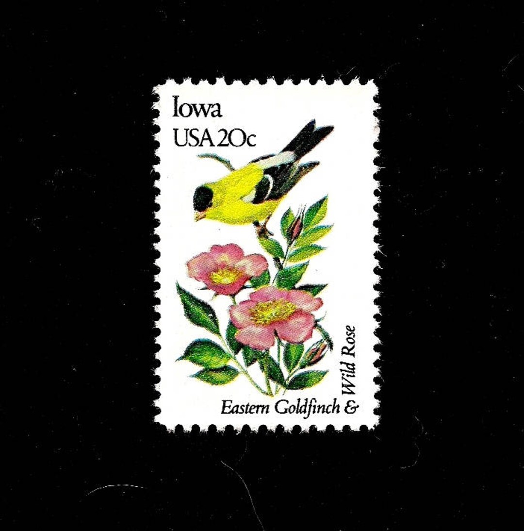 10 Iowa Postage Stamps - State Bird and Flower - Pack of (10) Vintage ...