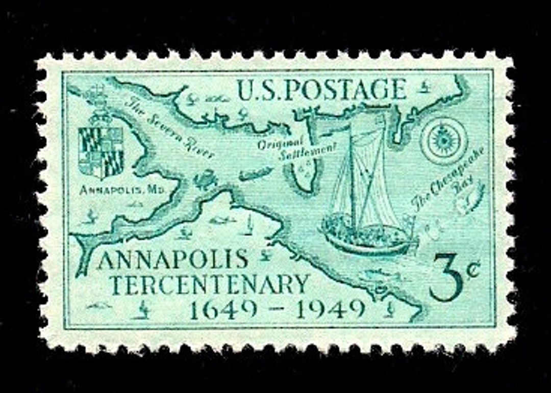 10 Annapolis Postage Stamps - Pack of (10) Vintage (issued in 1949 ...