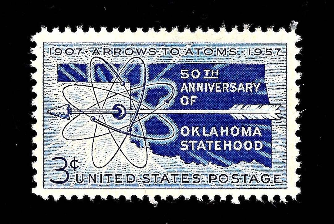 10 Oklahoma Statehood Postage Stamps - Pack of (10) Vintage (issued in ...