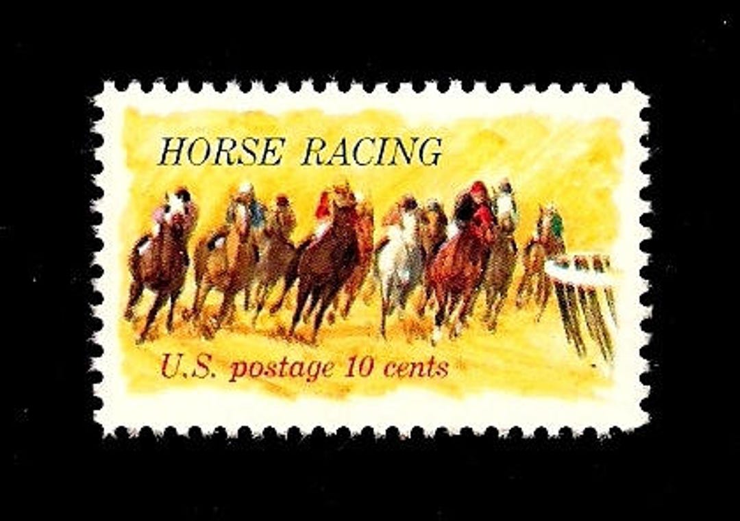 10 Horse Racing Postage Stamps - Pack of (10) Vintage (issued in 1974 ...