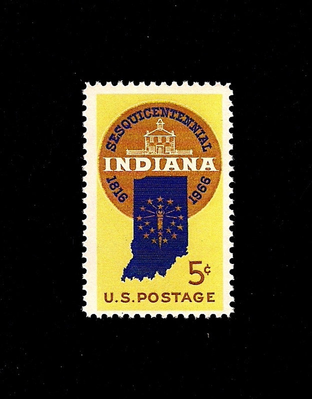 10 Indiana Statehood Postage Stamps - Pack of (10) Vintage (issued in ...