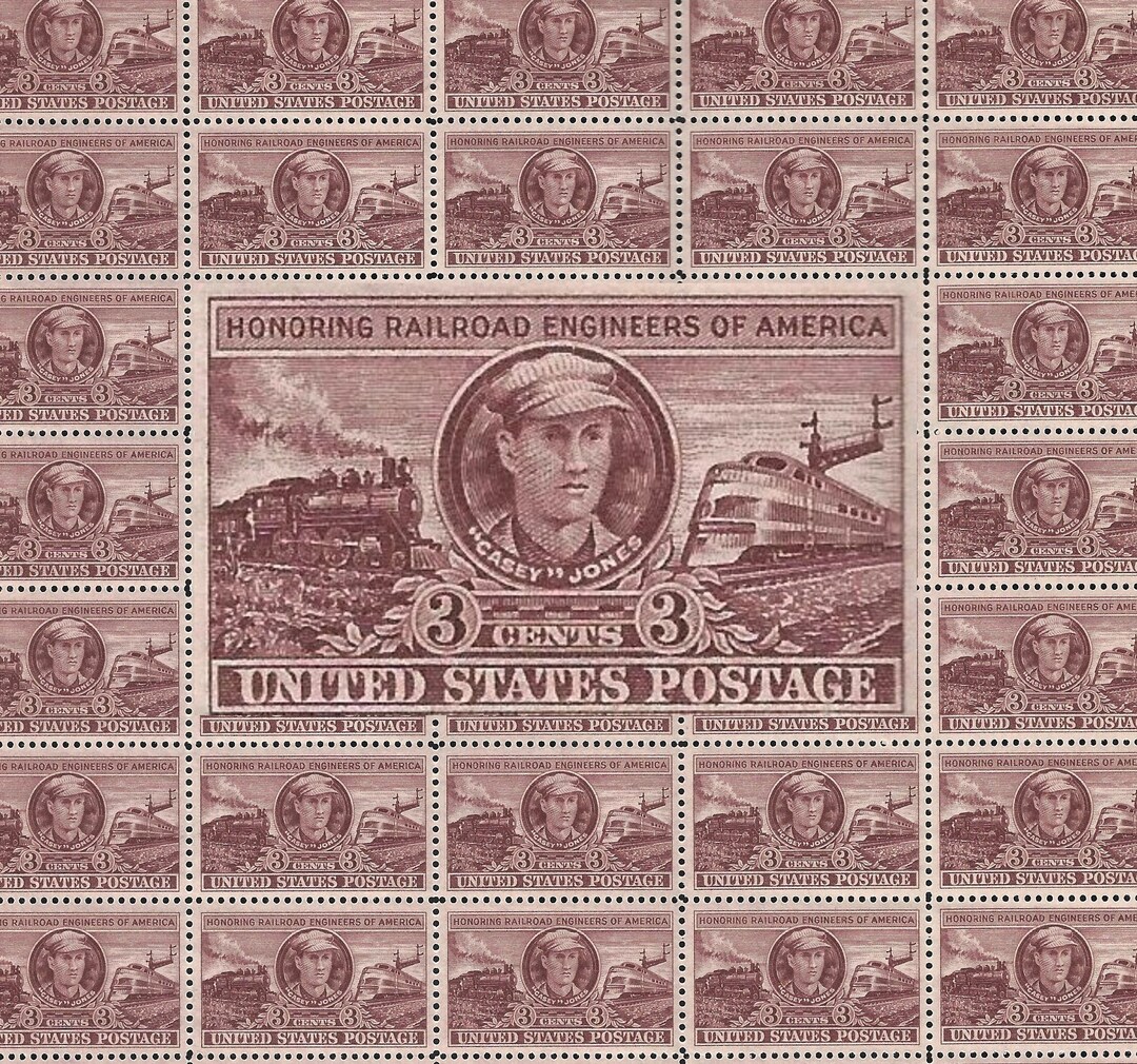 50 Railroad Engineers casey Jones Full Original Sheet of 50 Vintage ...