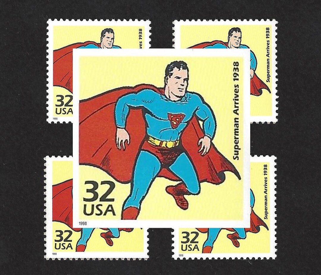 5 Superman Postage Stamps - Pack of (5) Vintage (issued in 1998) Unused ...