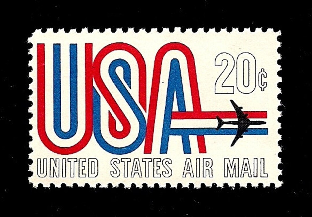 10 USA and Jet Plane Postage Stamps - Pack of (10) Vintage Unused ...