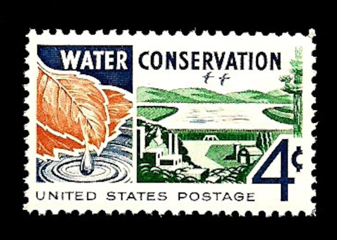 10 Water Conservation Postage Stamps - Pack of (10) Vintage (issued in ...