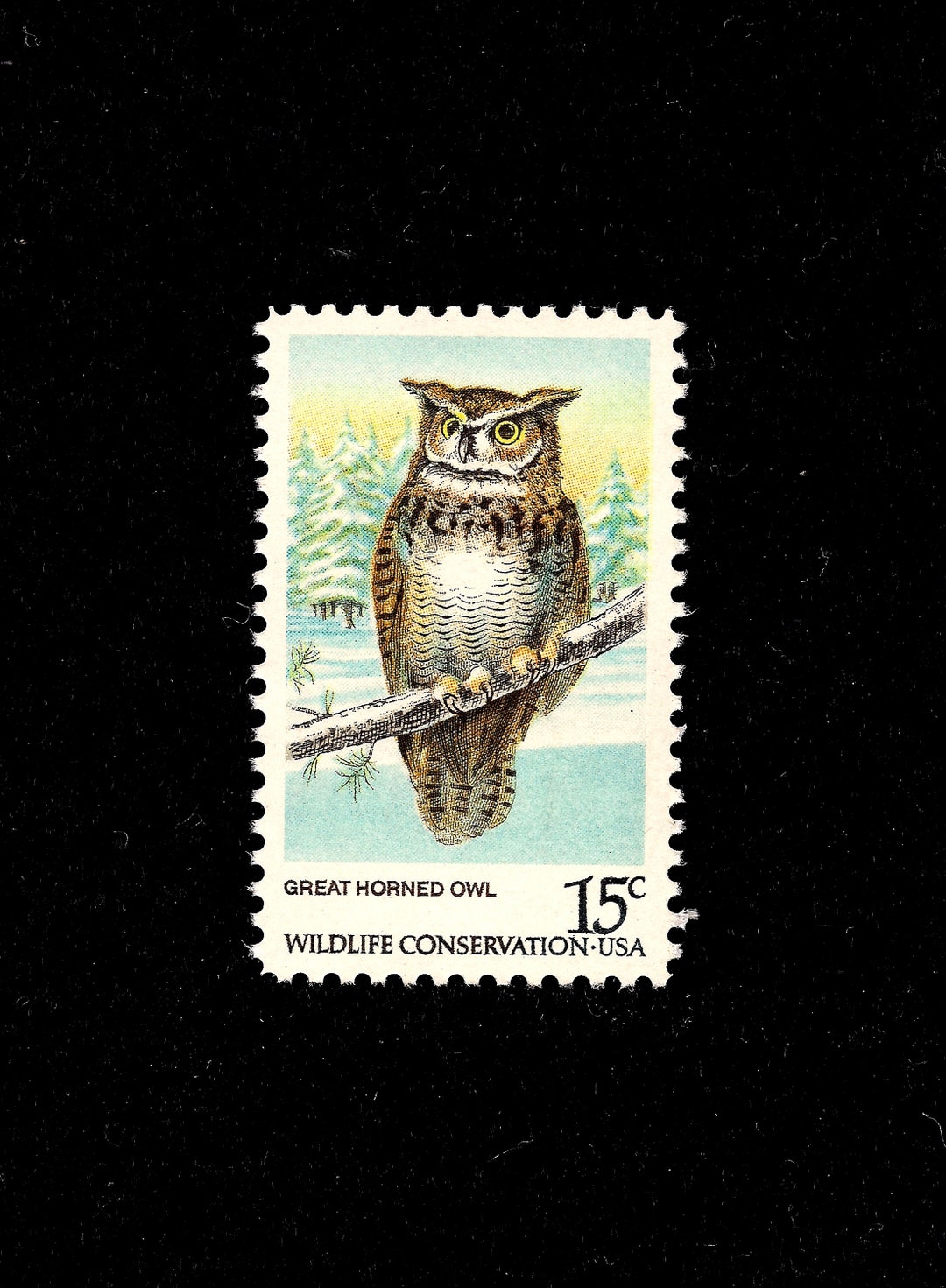 10 Great Horned Owl Postage Stamps - Pack of (10) Vintage (issued in ...