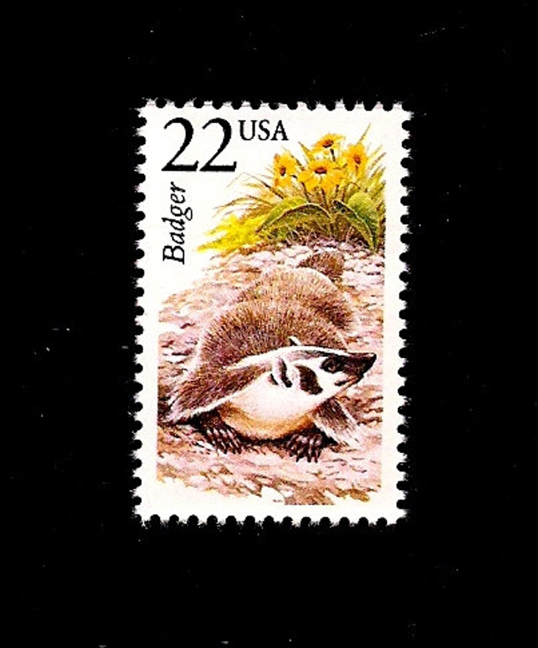 10 Badger Postage Stamps - Pack of 10 Vintage (issued in 1987) North ...