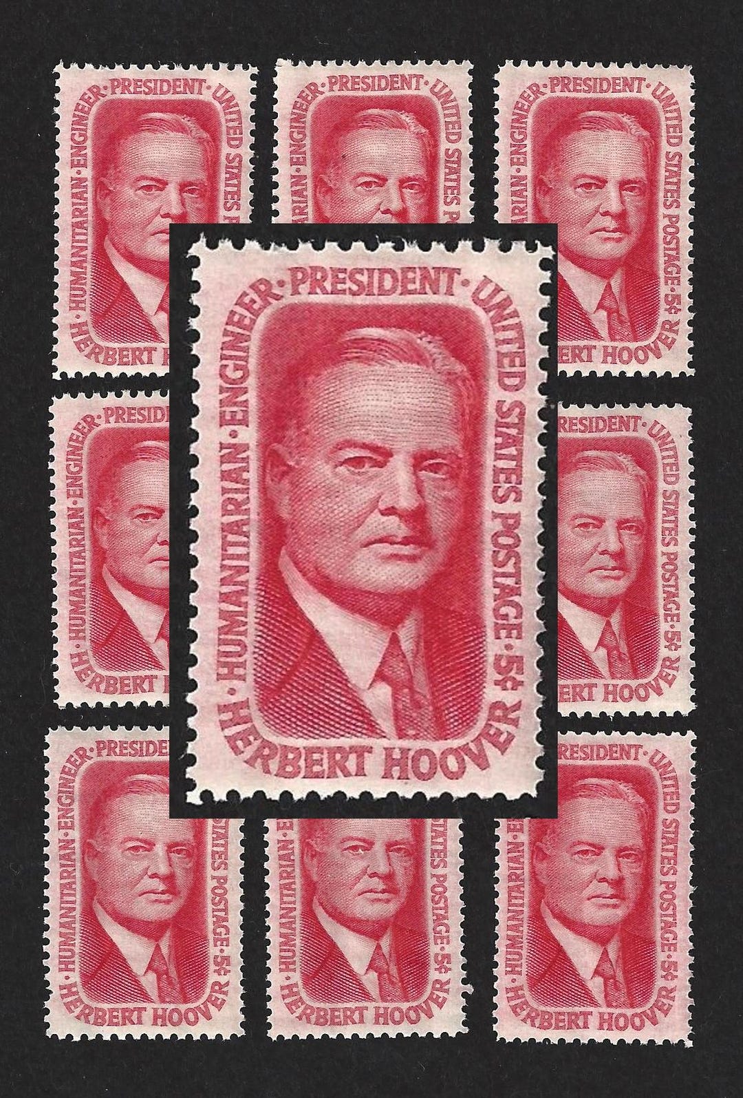 10 Herbert Hoover Postage Stamps - Pack of (10) Vintage (issued in 1965 ...