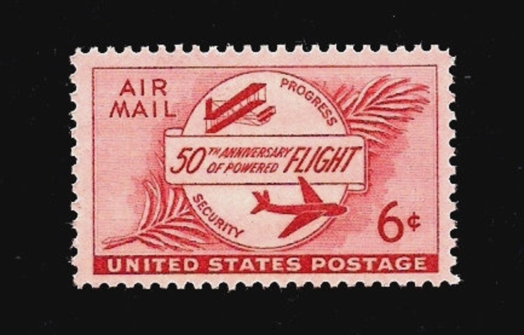 10 Powered Flight Postage Stamps - Pack of (10) Vintage (issued in 1953 ...