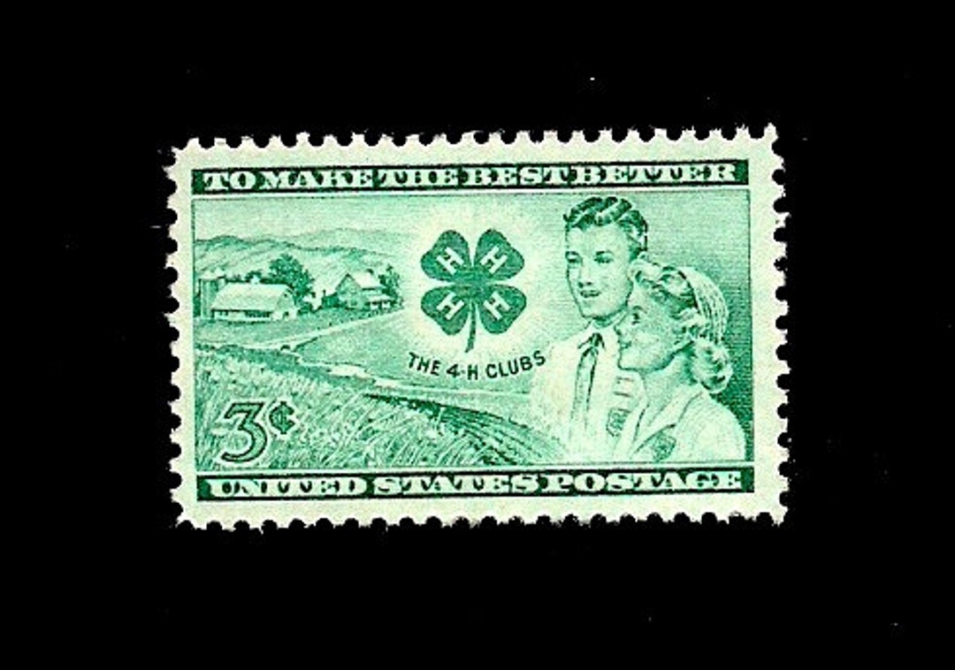 10 - 4-H CLUBS Postage Stamps - Pack of (10) Vintage (issued in 1952 ...