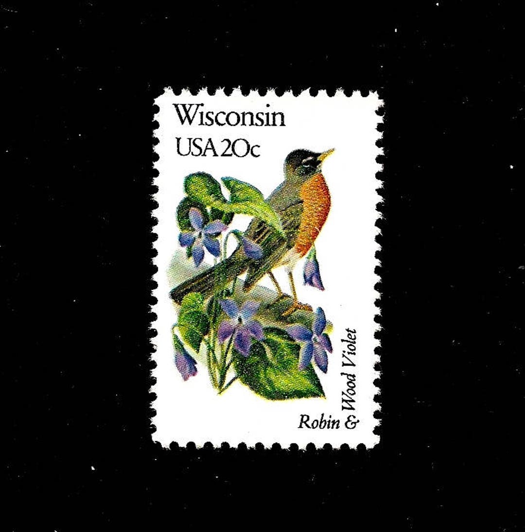 10 Wisconsin Postage Stamps -state Bird and Flower- Pack of (10 ...