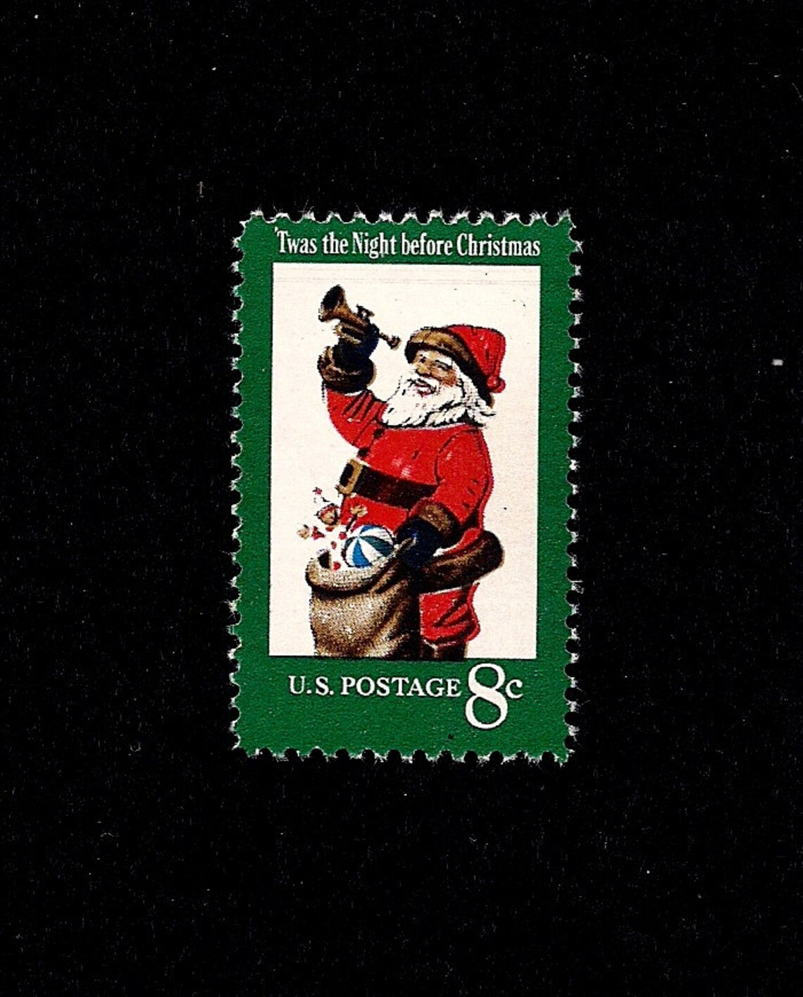 10 Christmas Postage Stamps - Pack of (10) - Santa Claus - Vintage ...