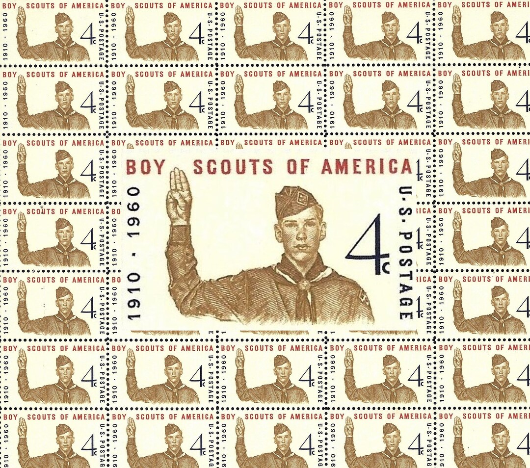 50 - Boy Scouts of America Postage Stamps - Full Original Sheet of (50 ...